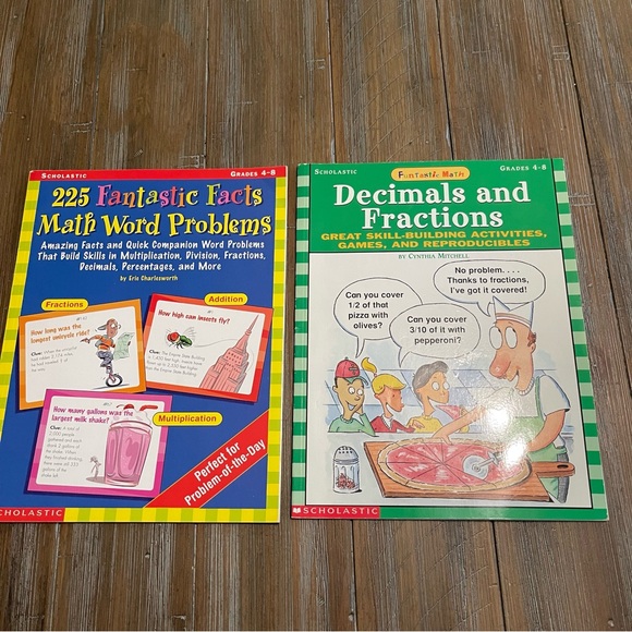 Other | Scholastic Math Word Problems And Fractions Activity Books ...